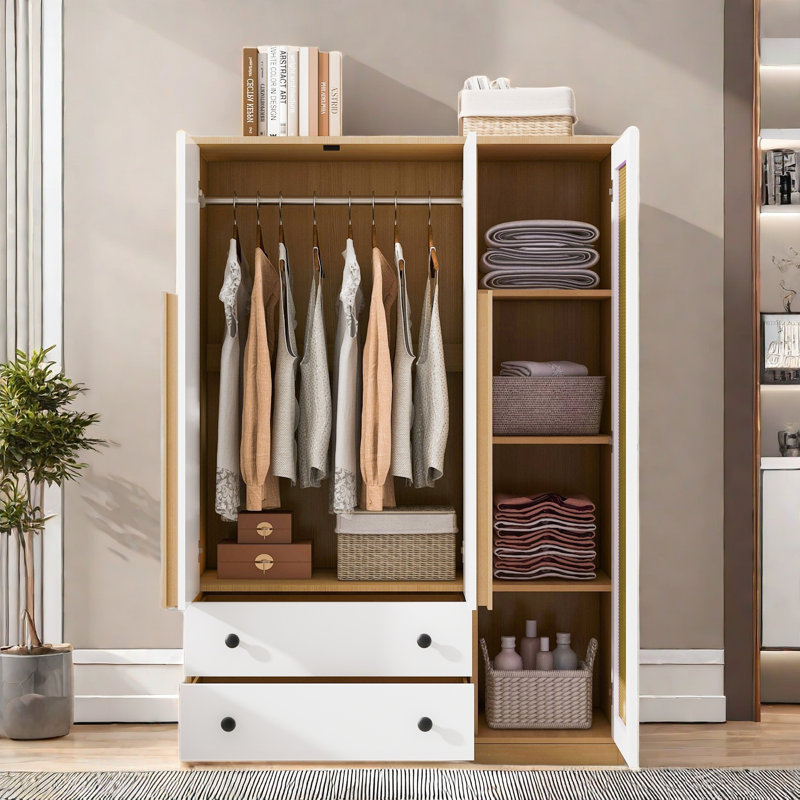 Rattan triple wardrobe store